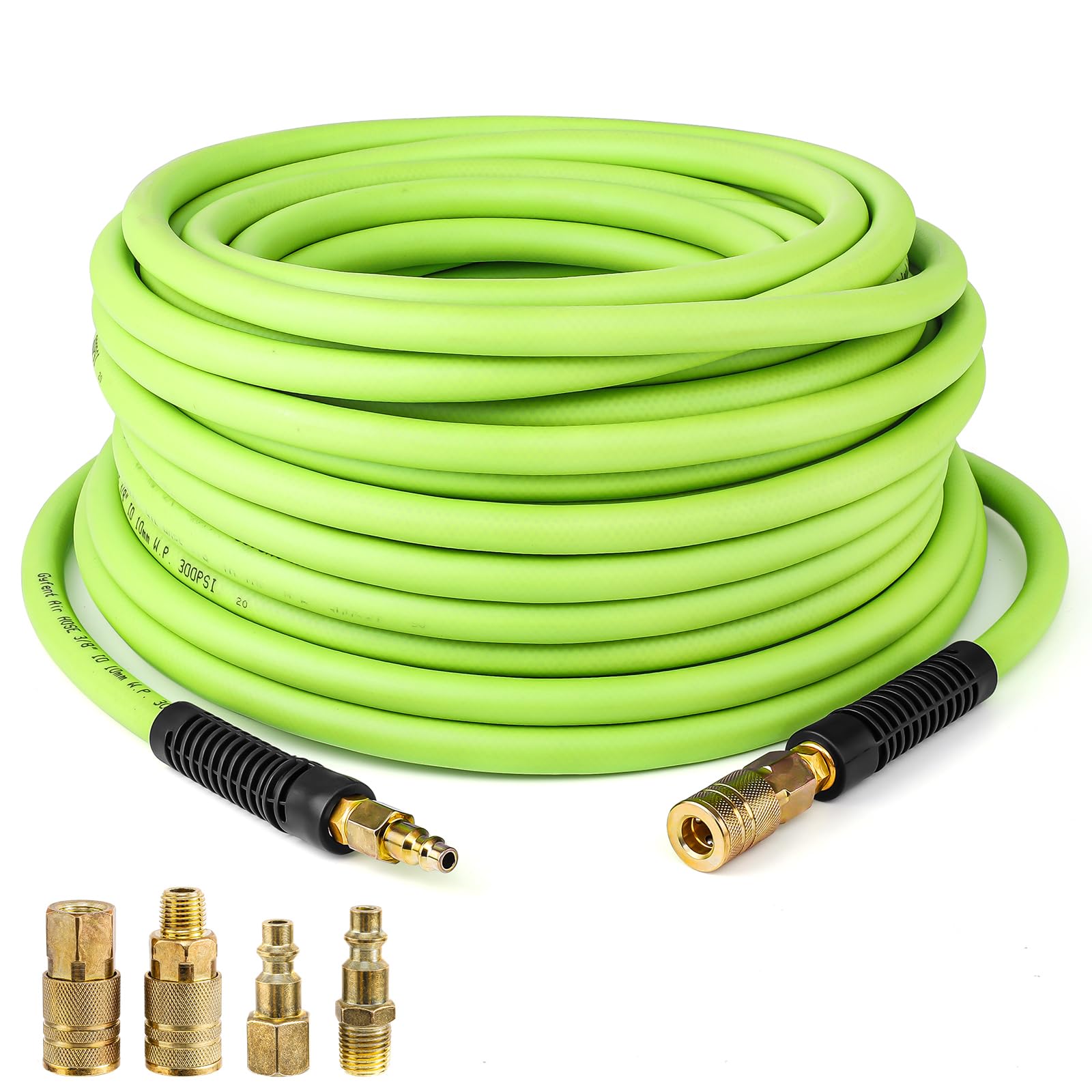 Gyfent Air Hose, 3/8 Inch x 100 Feet Air Compressor Hose Kit Flexible ...