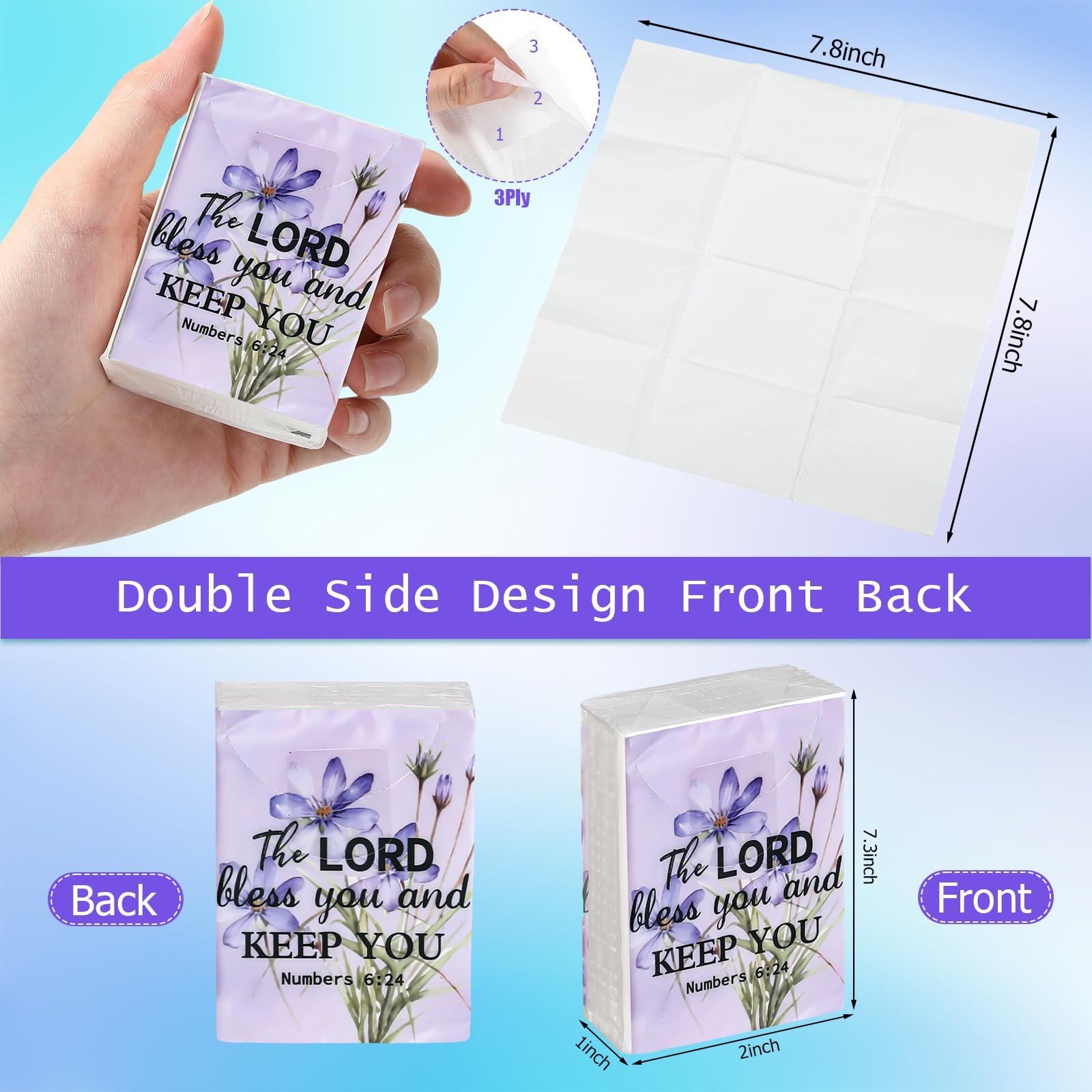 Snapklik.com : Colarr 100 Pcs Christian And Appreciation Pocket Tissues ...