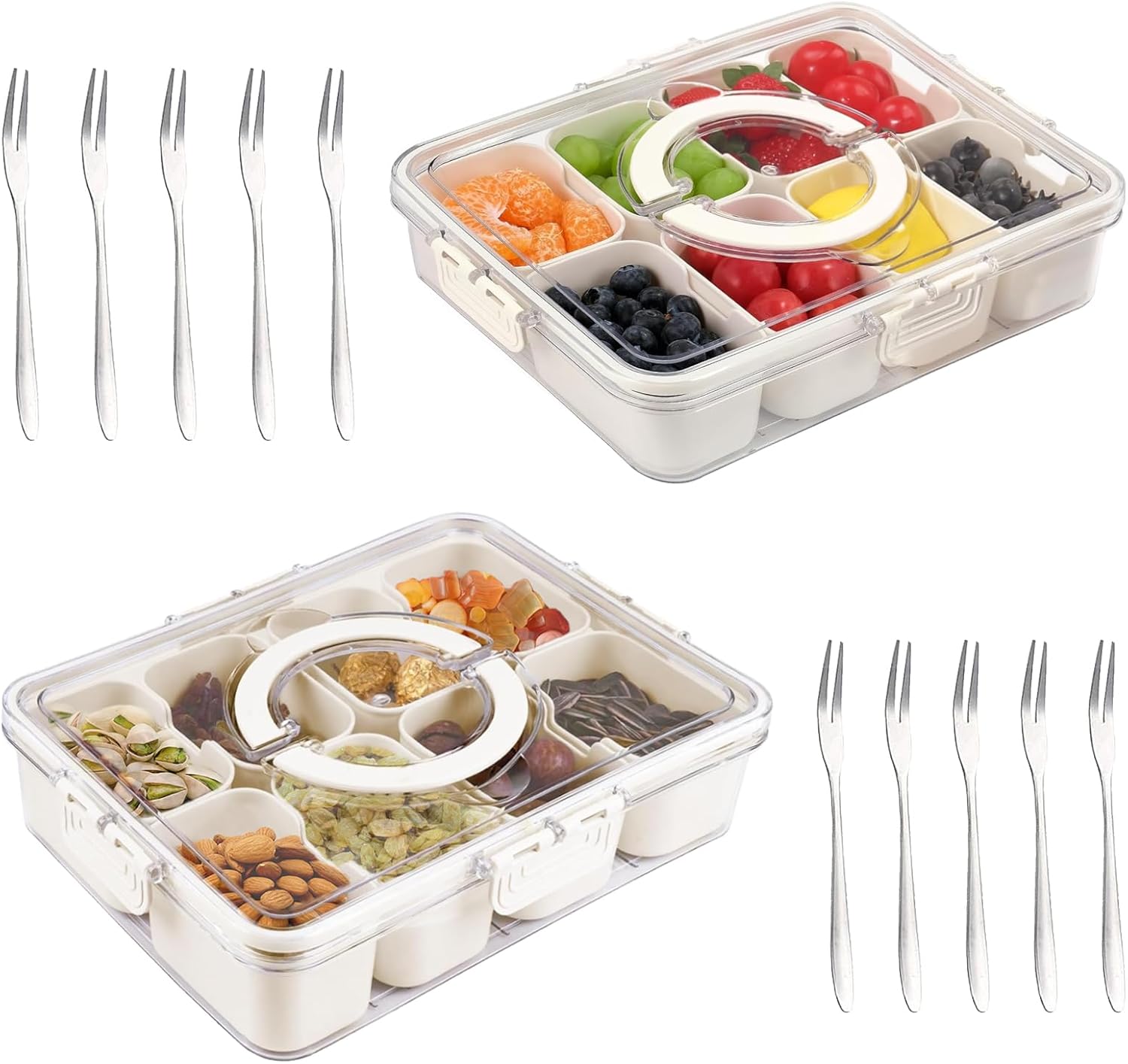 Amazon.com: Divided Serving Tray with Lid,Snack Box,Portable Snack ...