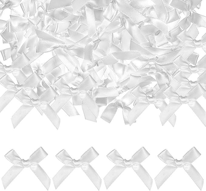 Amazon.com: 50 Pcs Mini Pink Bows, Small Satin Ribbon Bow for Crafts ...