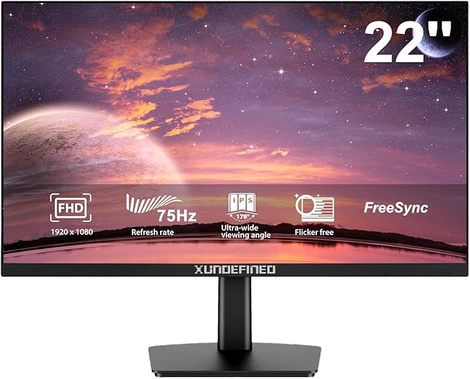 Amazon.com: XUNDEFINED Monitor de computadora de 22 pulgadas, 1080p ...