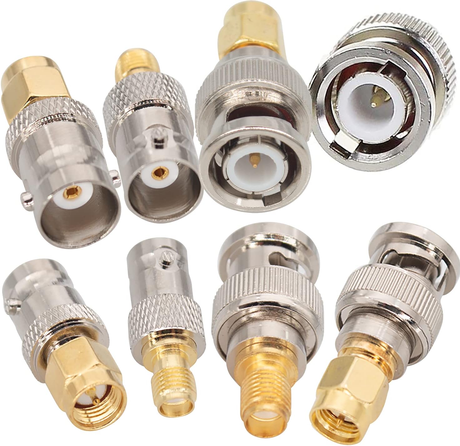 Fanbalunke SMA to BNC Kits 2 Sets 8 Pcs RF Coaxial Adapter Connector Male Female Coax Connector ...