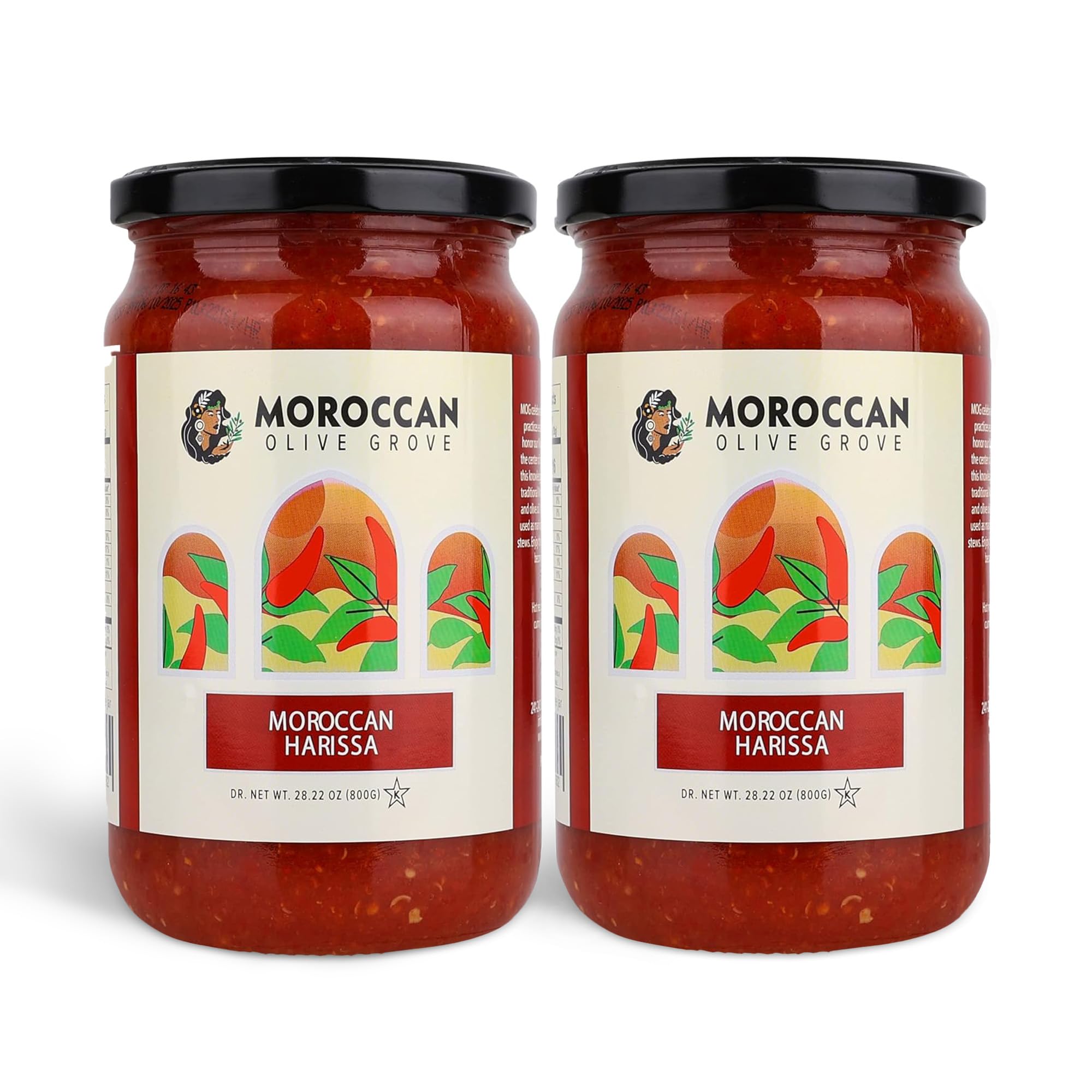 Amazon.com : MOROCCAN OLIVE GROVE, Moroccan Harissa, (2 Pack) 28.22oz ...
