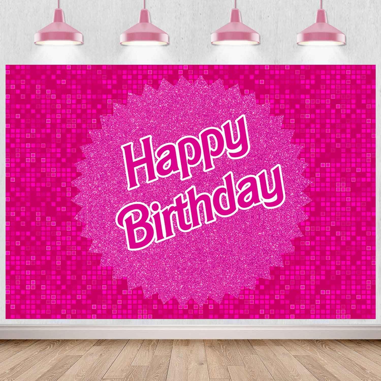 Amazon.com : Ayayiya Hot Pink Sequin Birthday Backdrop Girls Bday ...