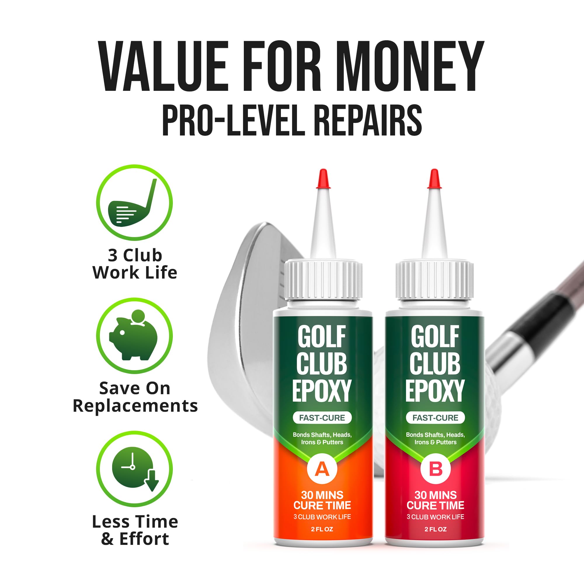 Snapklik.com : FORTIVO Golf Club Epoxy Fast Cure 30 Min Epoxy Glue For ...