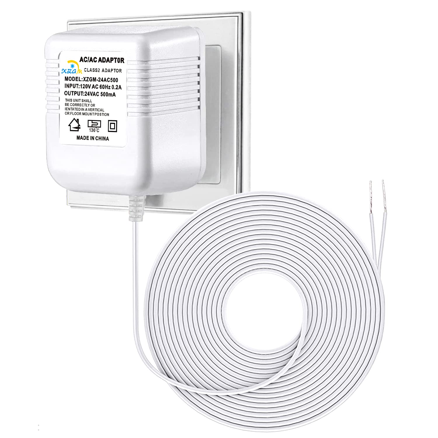 Buy XZGm C Wire Adapter Thermostat 24Volt Doorbell Transformer 196in ...