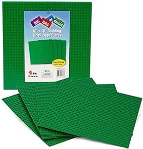 Amazon.com: SCS Direct Brick Building Base Plates - Large 10"x10" Green ...