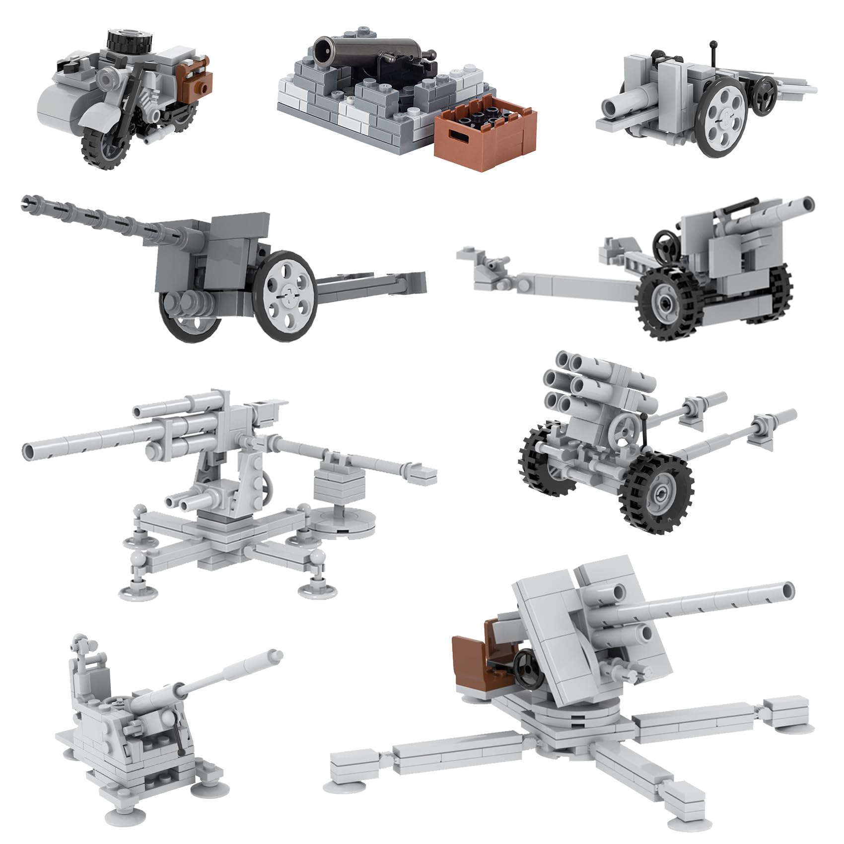 Buy WW2 Artillery Weapons Building Blocks Set(710PCS).MOC Bricks Parts ...