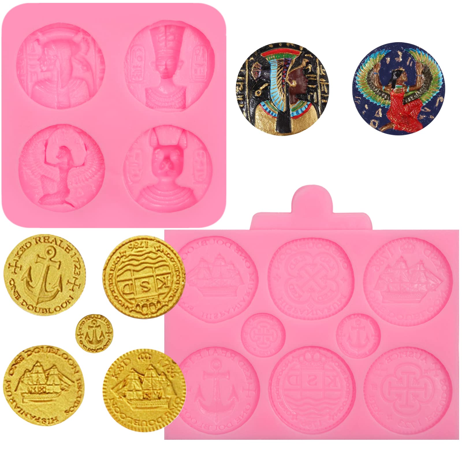 Amazon.com: Antique Egypt Coins Inspired Chocolate Candy Silicone Mold ...