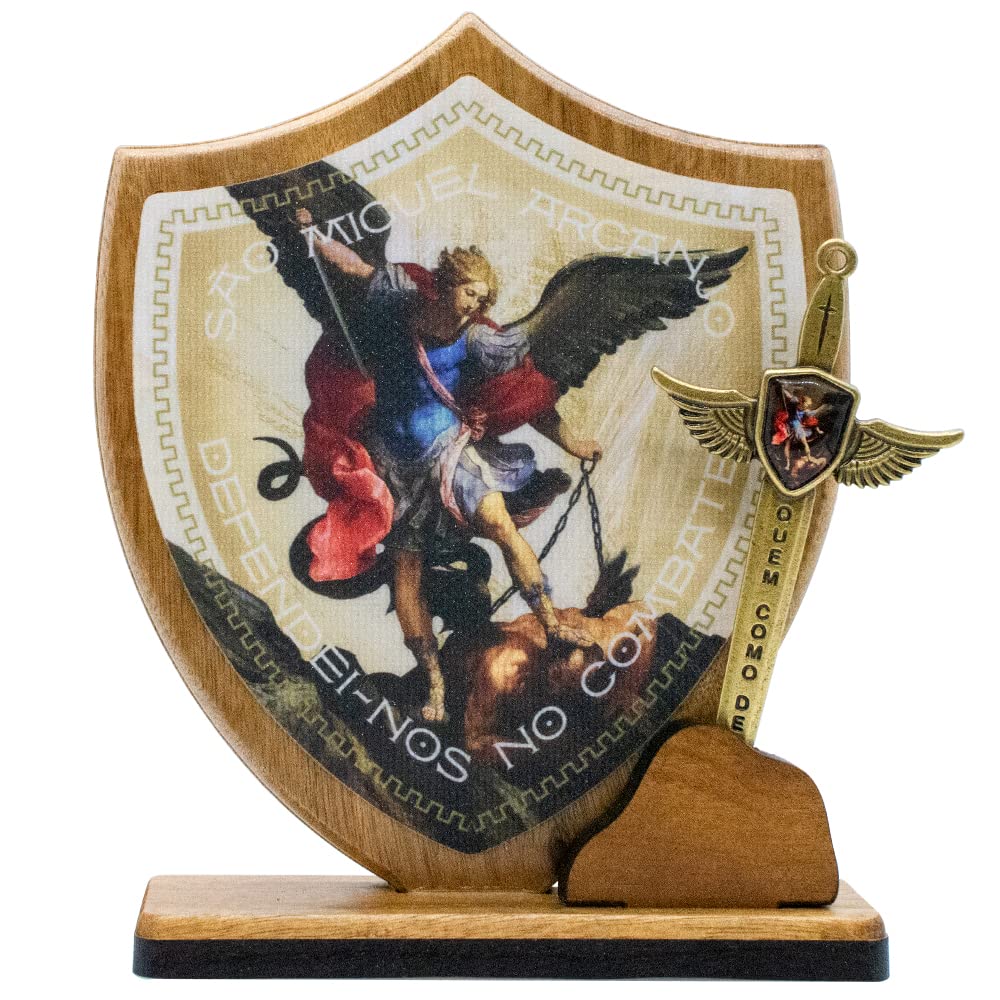 Amazon.com: Saint Michael The Archangel Shield Plaque | St. Michael ...