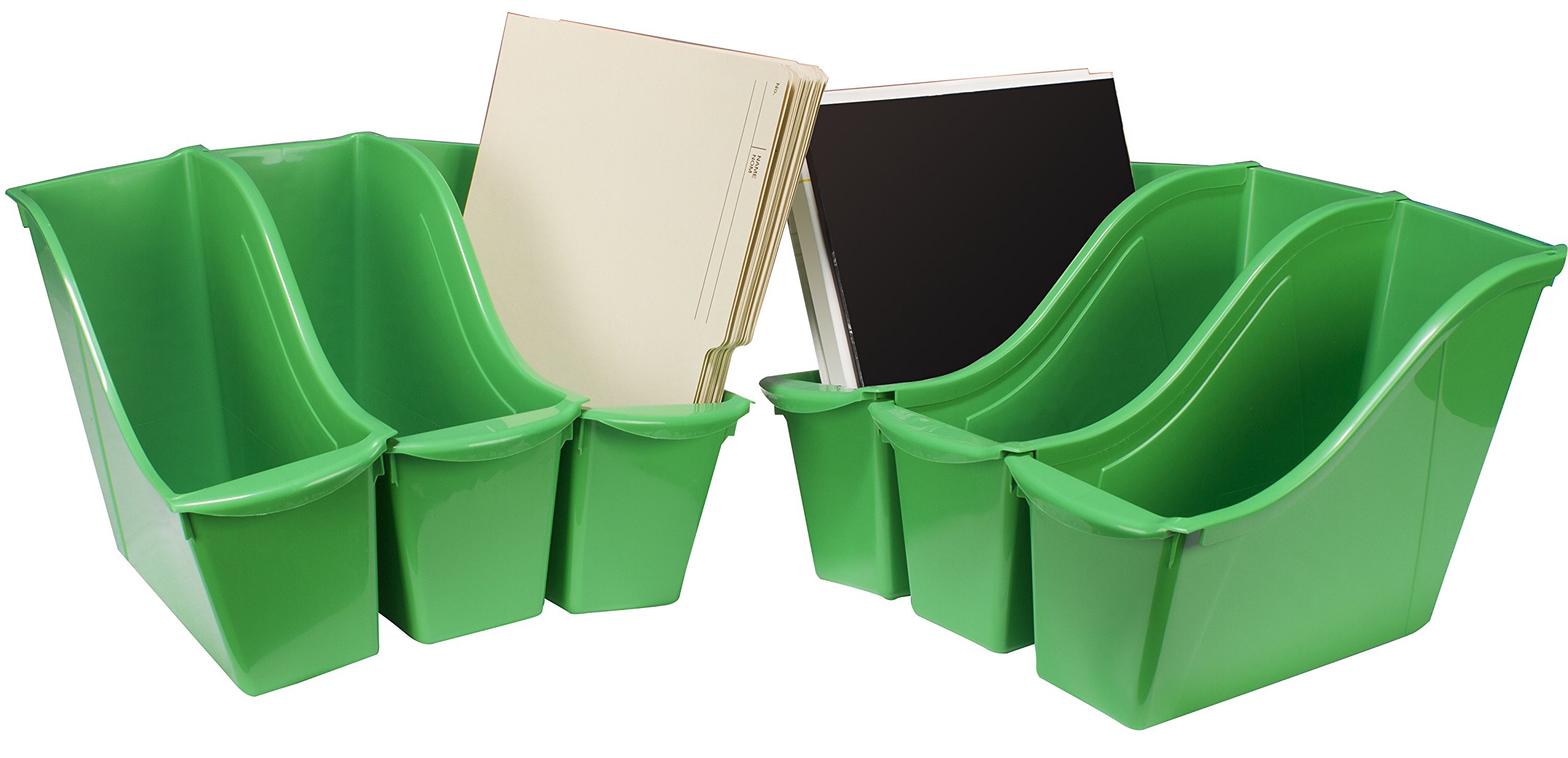 Amazon.com: Storex Small Book Bin – Interlocking Plastic Organizer for ...