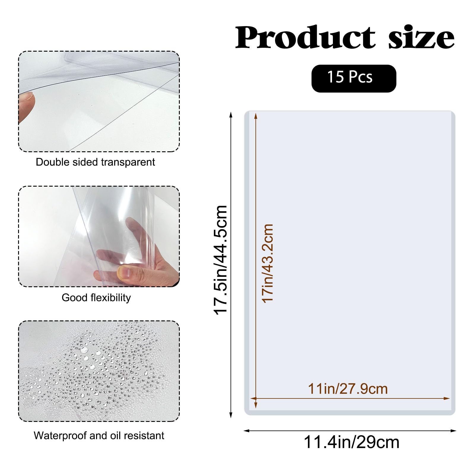 Snapklik.com : 11" X 17" Hard Plastic Sheet Protectors, Menu Rigid ...