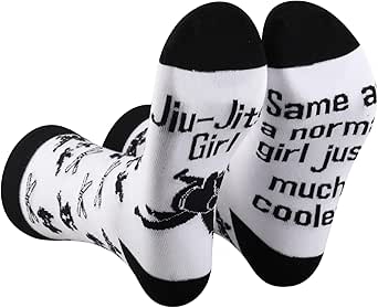 Amazon.com: PXTIDY 2 Pairs Jiu Jitsu Girl Socks Jiu Jitsu BJJ MMA ...