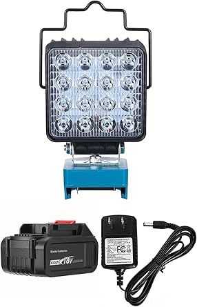Cordless LED Work Light with 4.0Ah Battery and Charger Set,Cordless ...