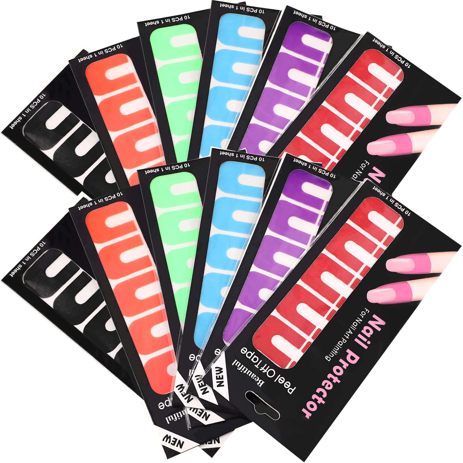 Amazon.com: 120 Pieces Nail Polish Protector for Fingers, U Shape Nail ...