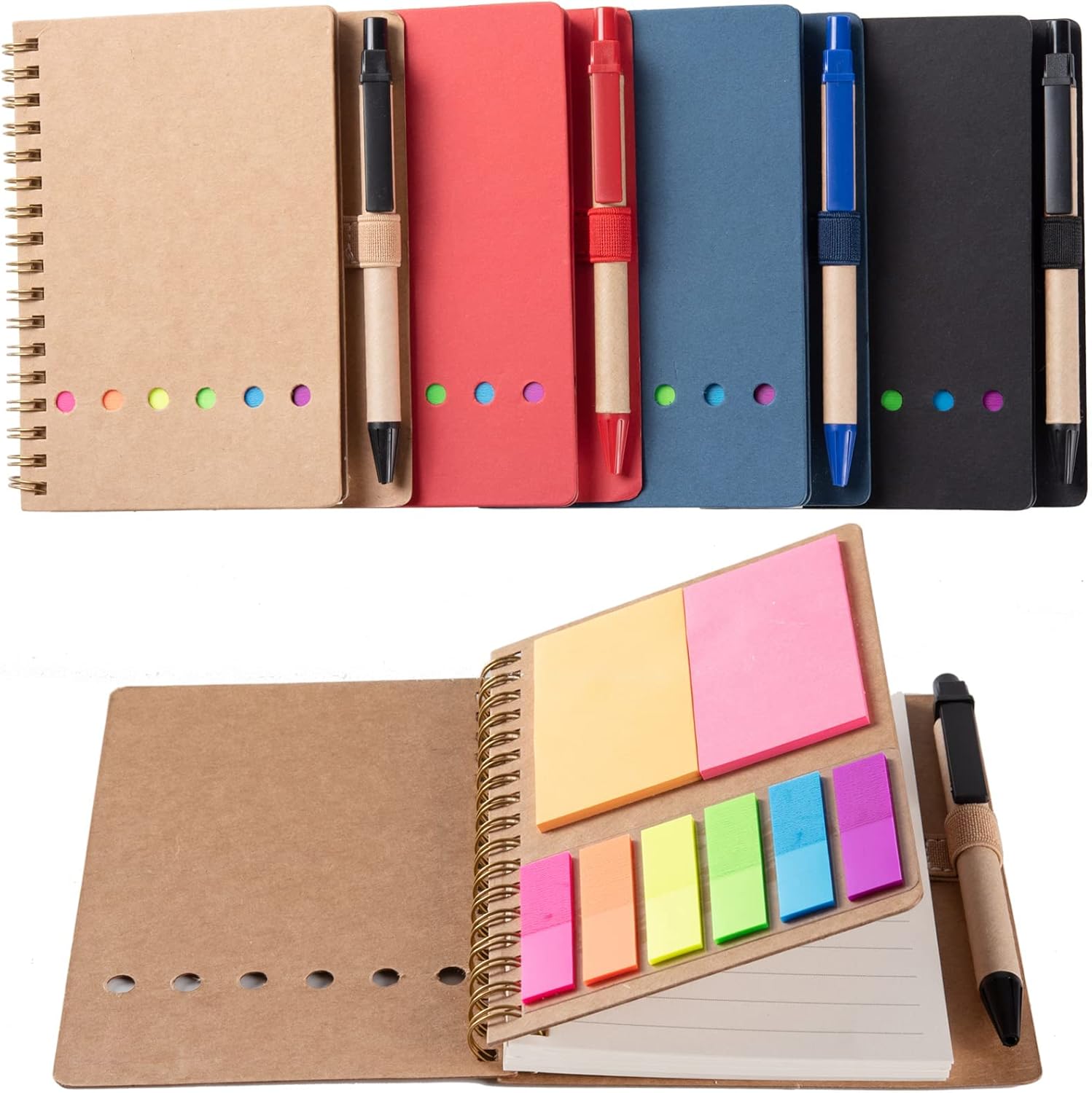 Excefore Spiral Notebooks for Note Taking 4 Packs Small Notebooks with ...