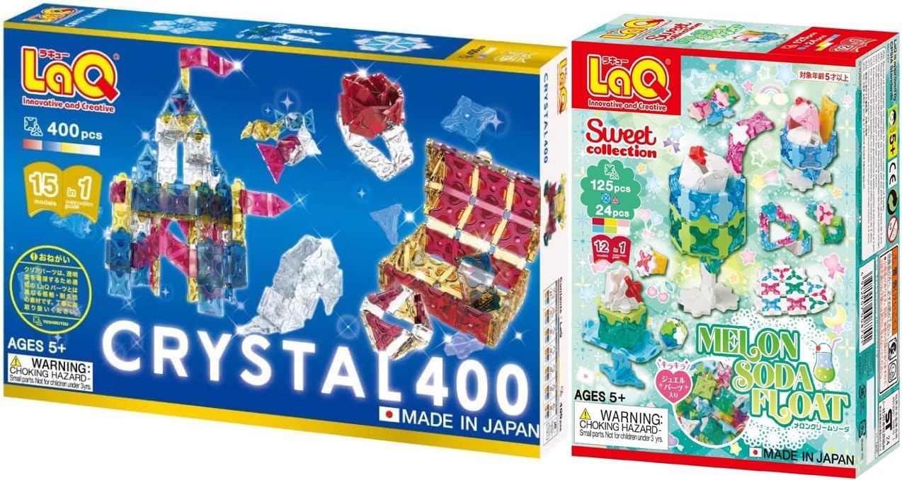 Amazon.co.jp: ラキュー(LaQ) クリスタル400 はじめてセット（メロンクリームソーダ） : おもちゃ