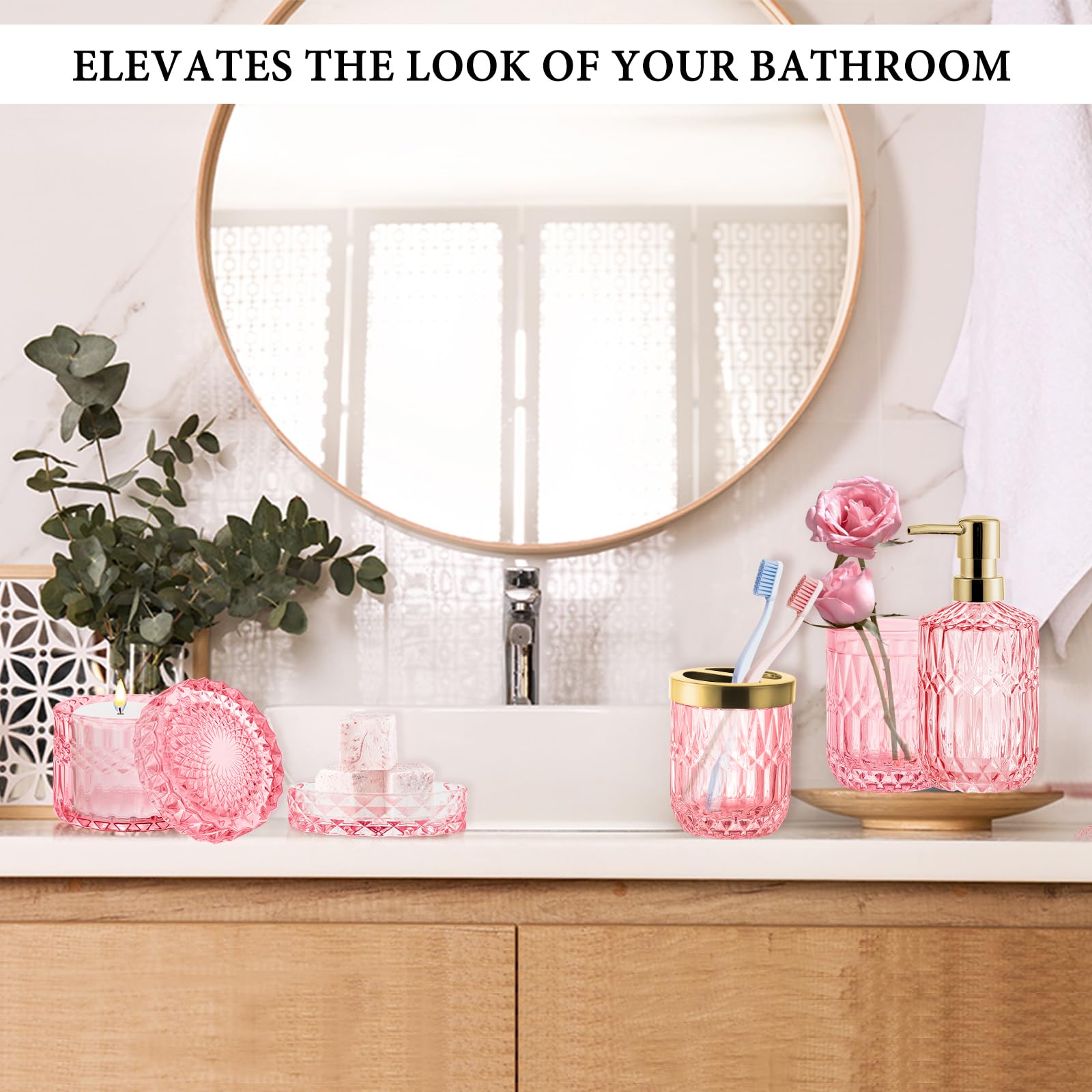 Pastel Pink Bathroom Accessories