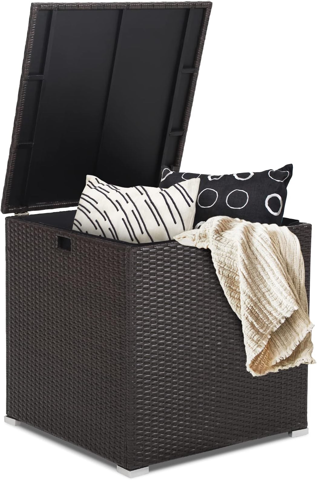 Amazon.com: RELAX4LIFE Outdoor Storage Box 72-Gallon - Outside Wicker ...