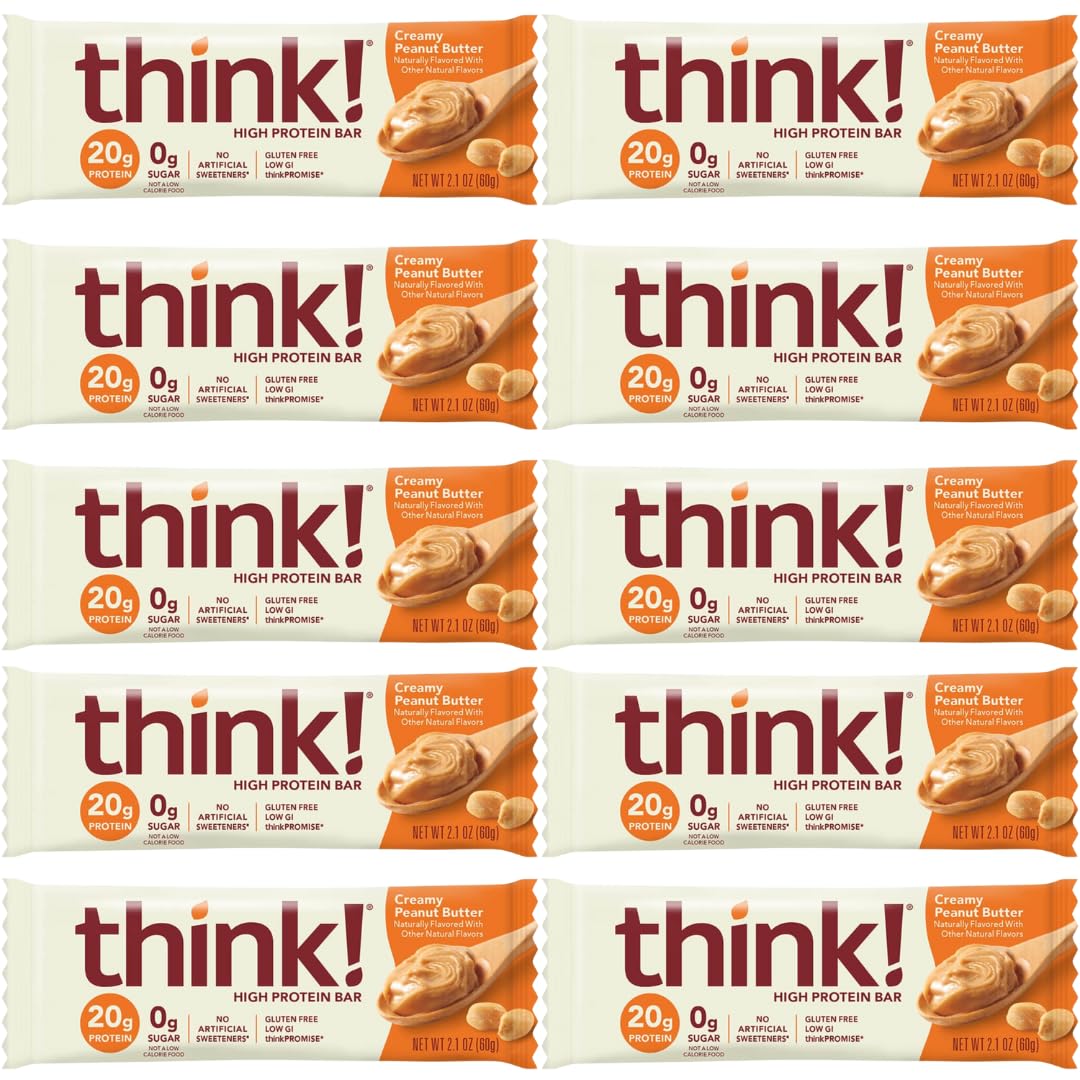 Amazon.com: High Protein Bars - Creamy Peanut Butter, 20g Protein, 0g Sugar, No Artificial ...