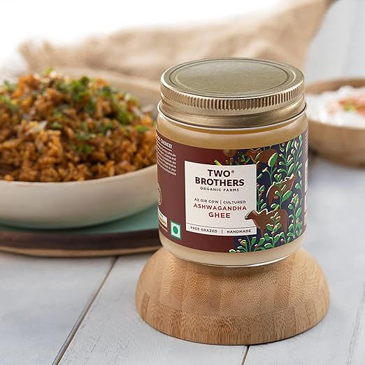 Two Brothers Organic Farms - Ashwagandha Ghee (250ml) | A2 Gir Cow Desi ...