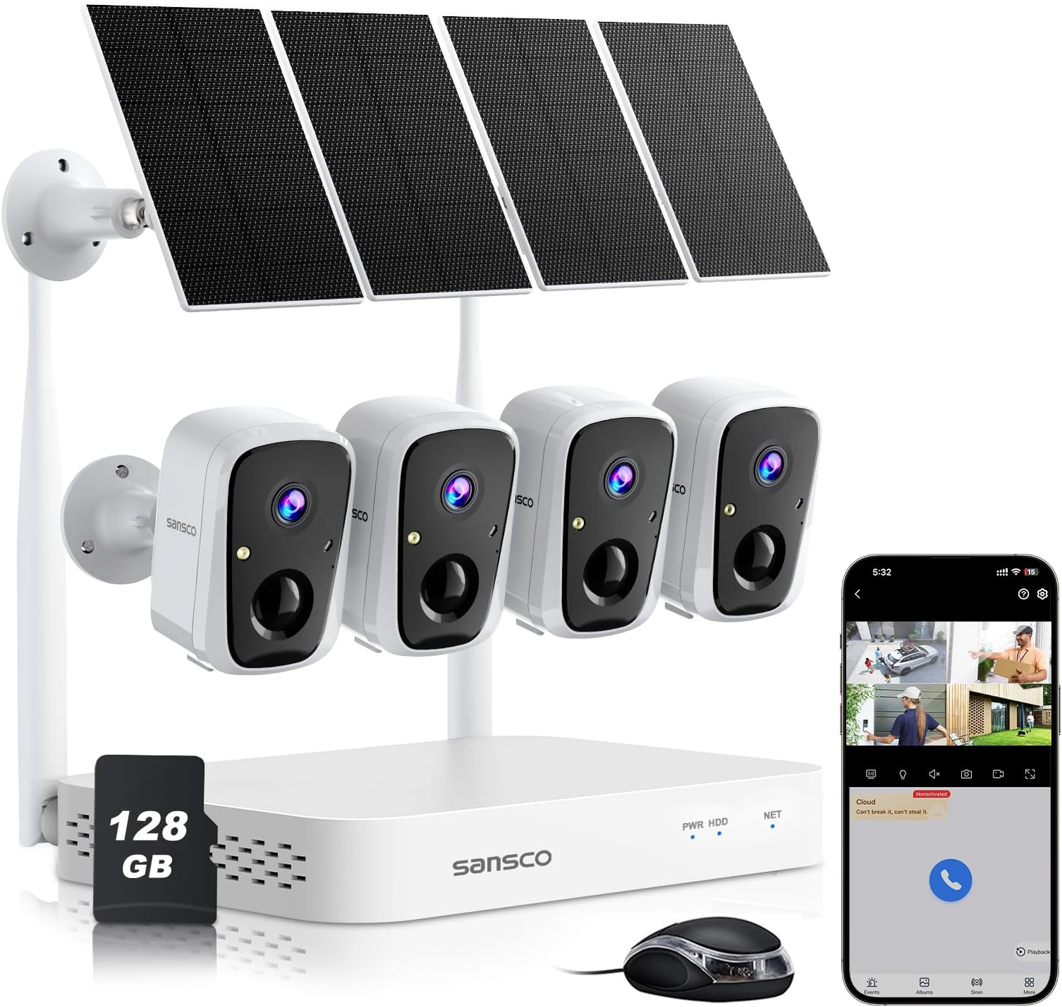 Amazon.com : CAMCAMP Solar Security Cameras Wireless Outdoor, 2K Solar ...