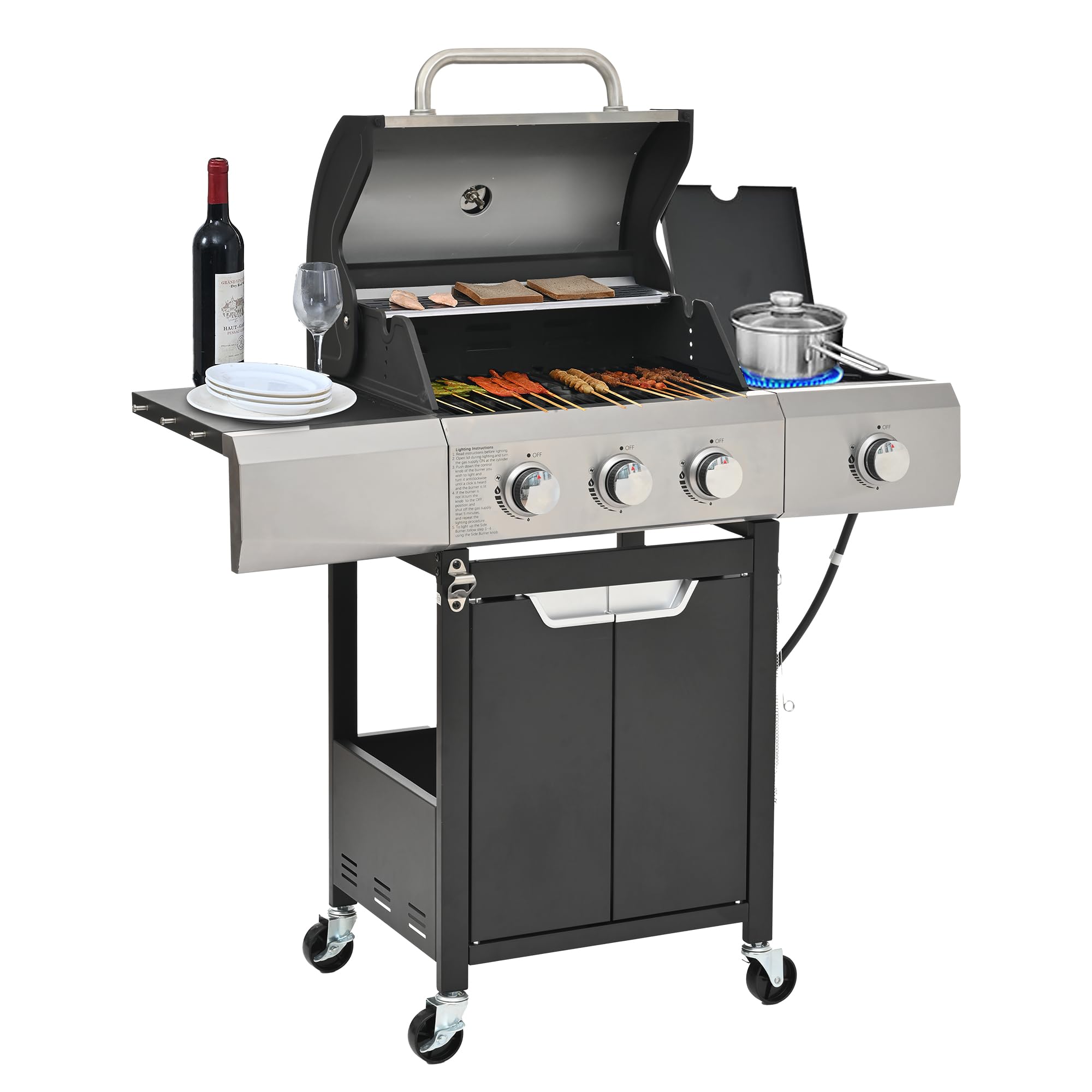 Amazon.com: iCapeson BBQ Grill - 3-Burner Gas Grill with High-Powered ...