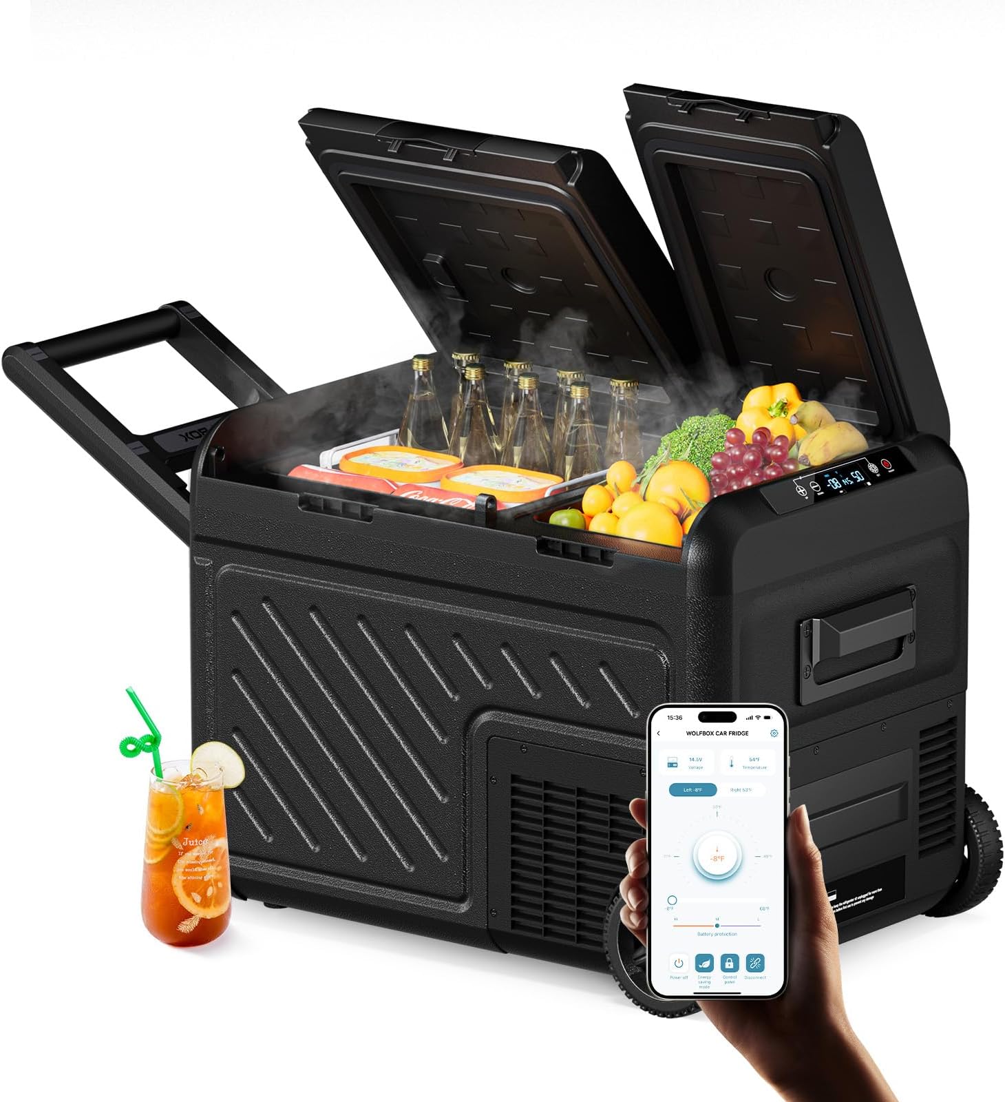 Amazon.com: WOLFBOX 12V Car Refrigerator, 39 Quart Dual Zone Car Fridge ...