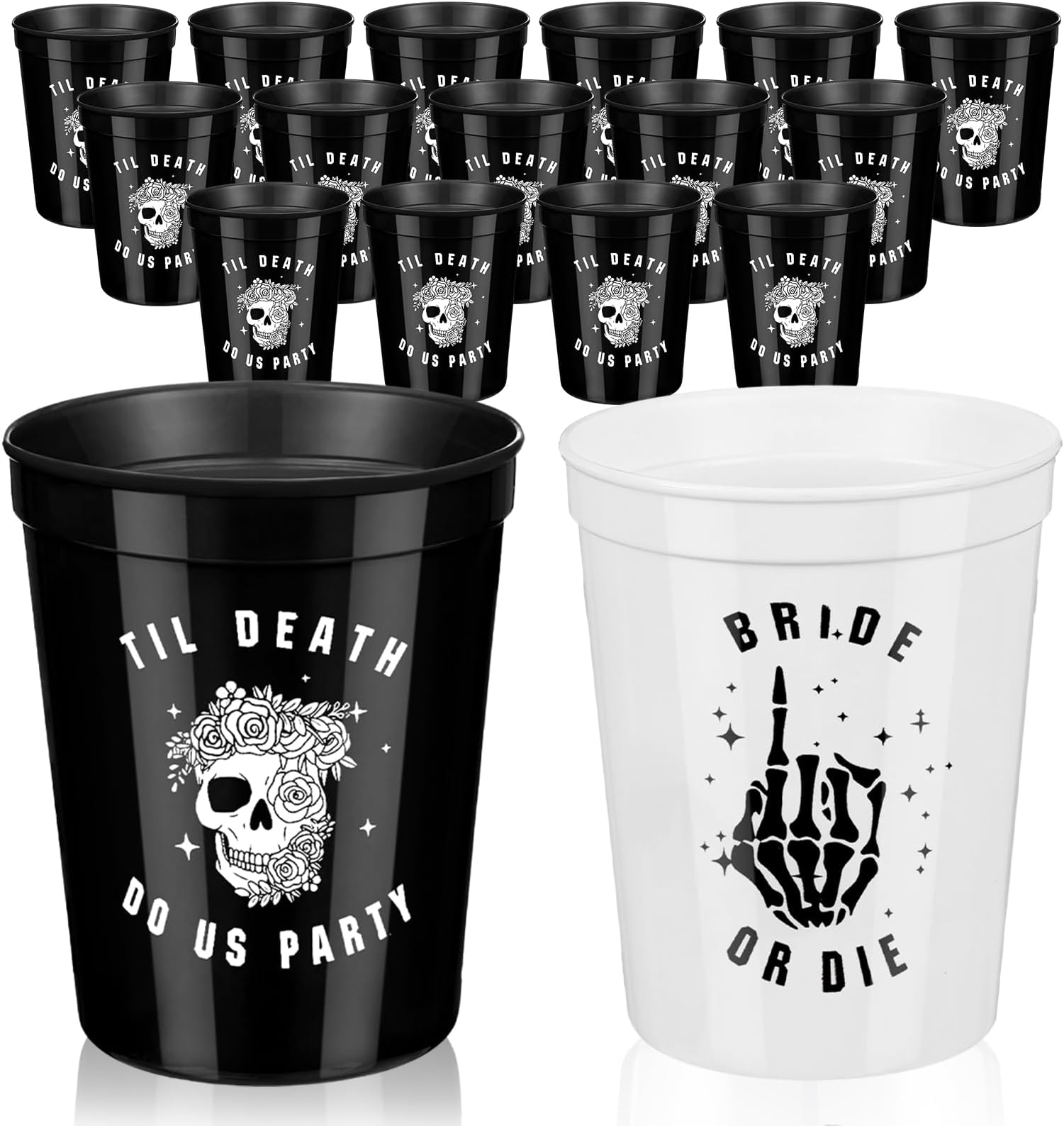 Amazon.com | Norme 16 Pcs Bride or Die Plastic 2 oz Shot Glass ...