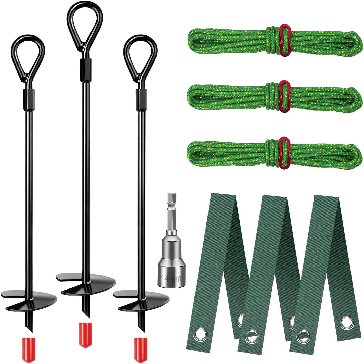 Amazon.com : DeepRoot ArborTie Heavy-Duty Ground Anchoring Kit for Tree ...