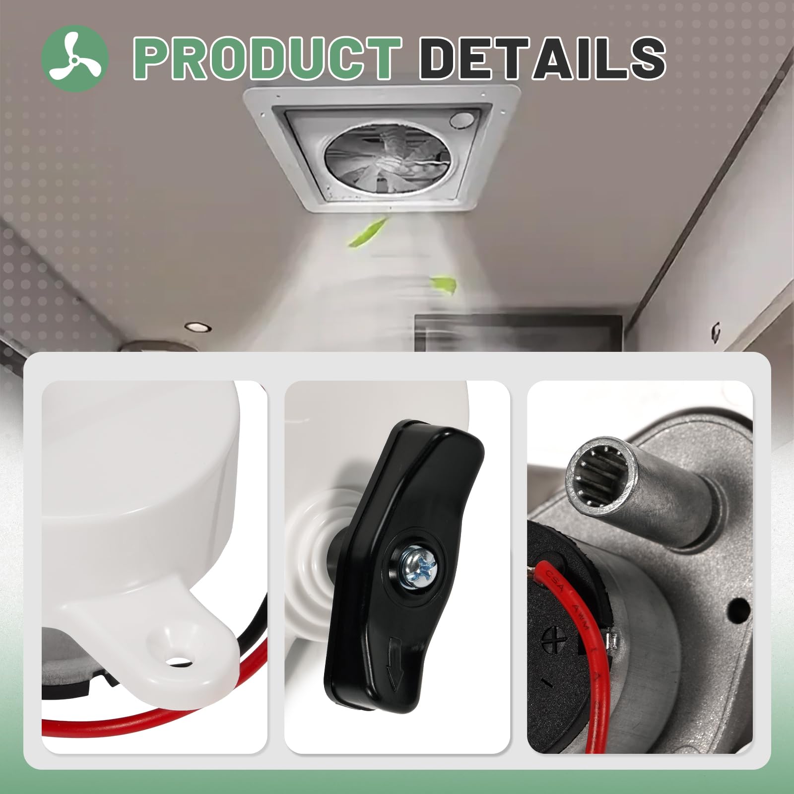 Snapklik.com : VORGENS RV Fan Vent K6010-81 Lift Motor, Fit For Dometic ...