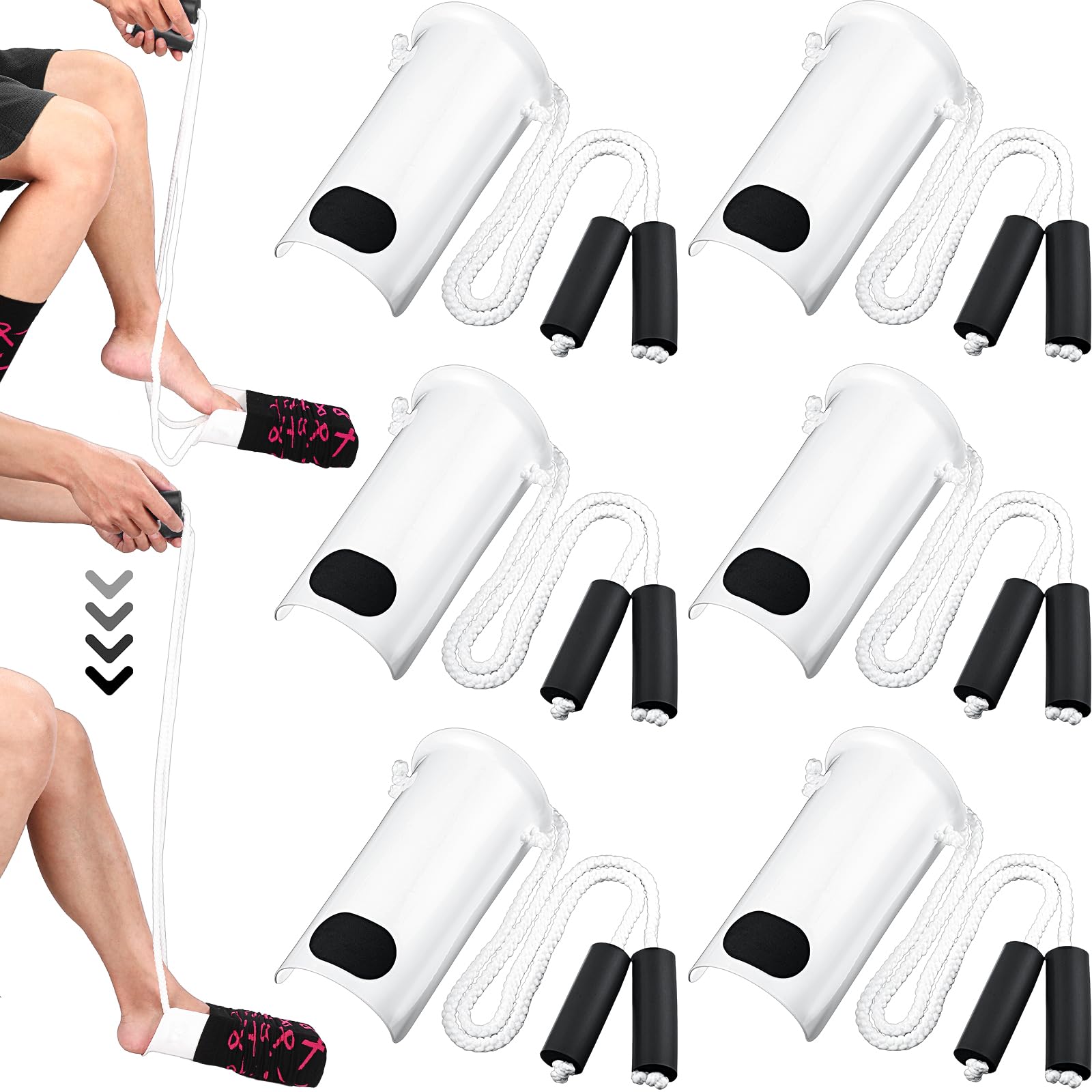 Bokon 6 Pack Sock Assistant Device No Bending 4" Sock Puller Aid Easy ...