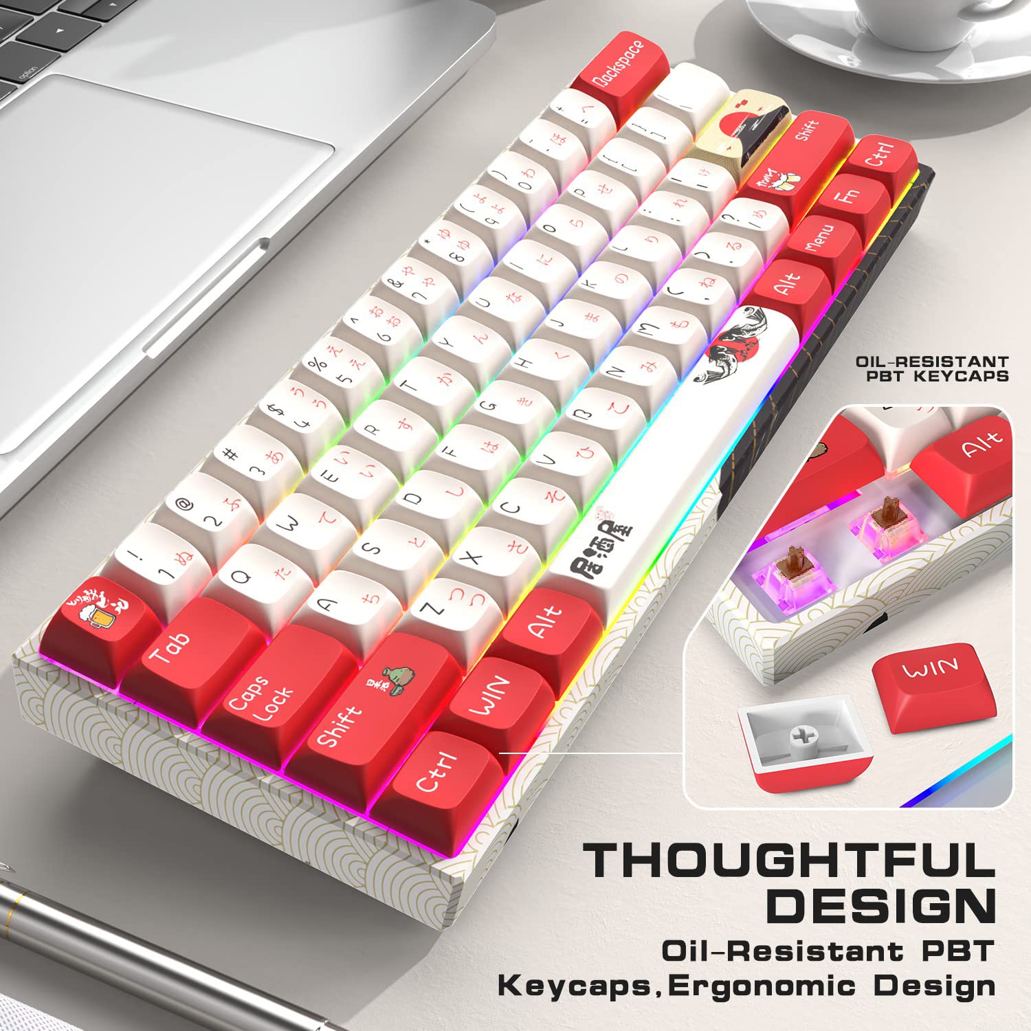 Snapklik.com : HITIME XVX M61 60% Mechanical Keyboard Wireless, Ultra ...