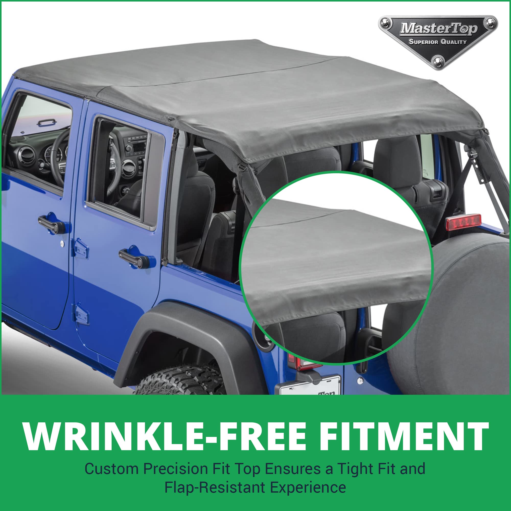 Snapklik.com : MasterTop Bimini Top Sunshade - Fits 4-Door Jeep ...