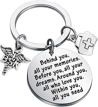 Amazon.com: FEELMEM BSN Keychain BSN Bachelor of Science Nursing Gifts ...