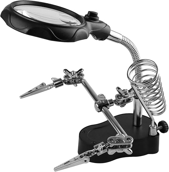 Amazon.com: Vludiss Helping Hands Magnifying Glass Soldering Station ...