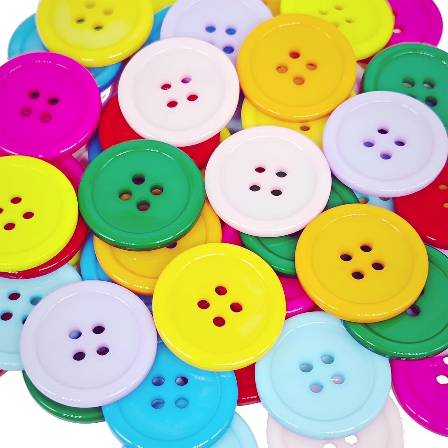 Amazon.com: CANDEOLA 60-Pcs 1" Big Resin Sewing Buttons | Bulk Assorted ...