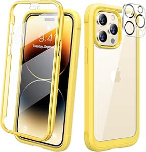 Amazon.com: Diaclara Designed for iPhone 14 Pro Case, Full Body Rugged Case with Built-in Touch ...