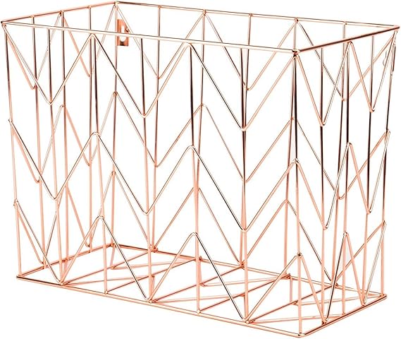 Amazon.com : U Brands Hanging File Desk Organizer, Wire Metal, Copper ...