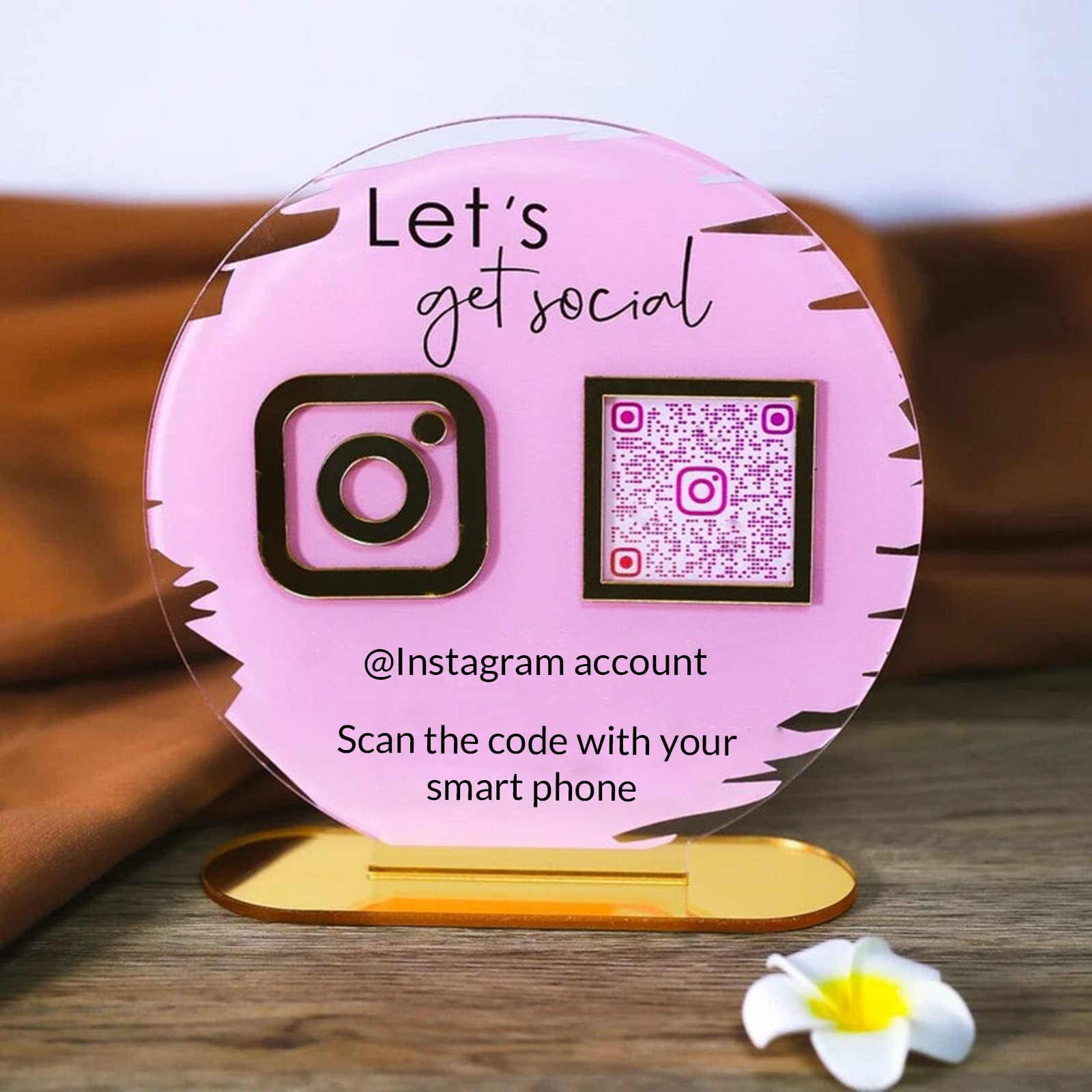 Amazon.com : Acrylic Custom QR Code Sign 3D Social Media Sign ...