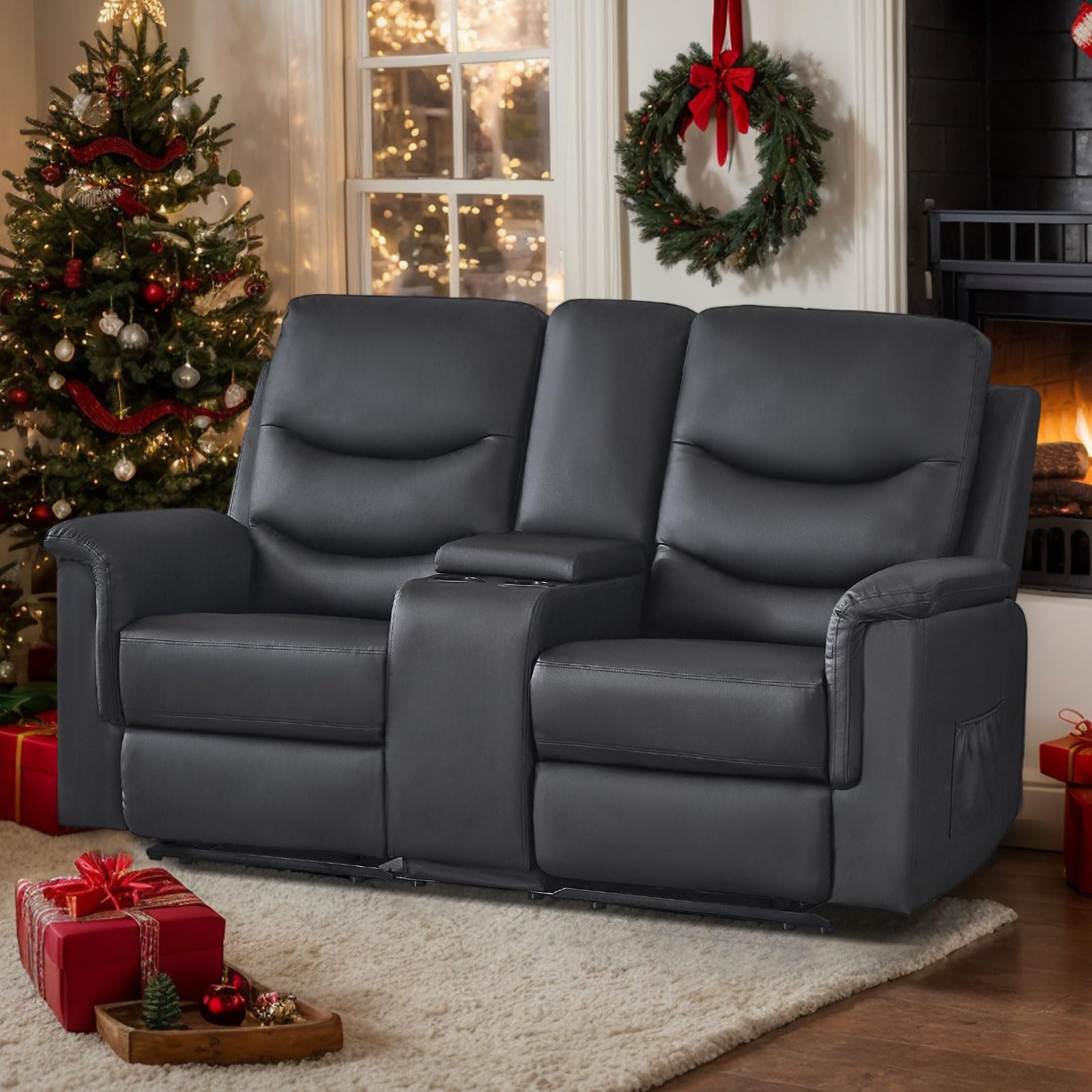 Amazon.com: Consofa Loveseat Recliner Reclining Loveseat with Console ...