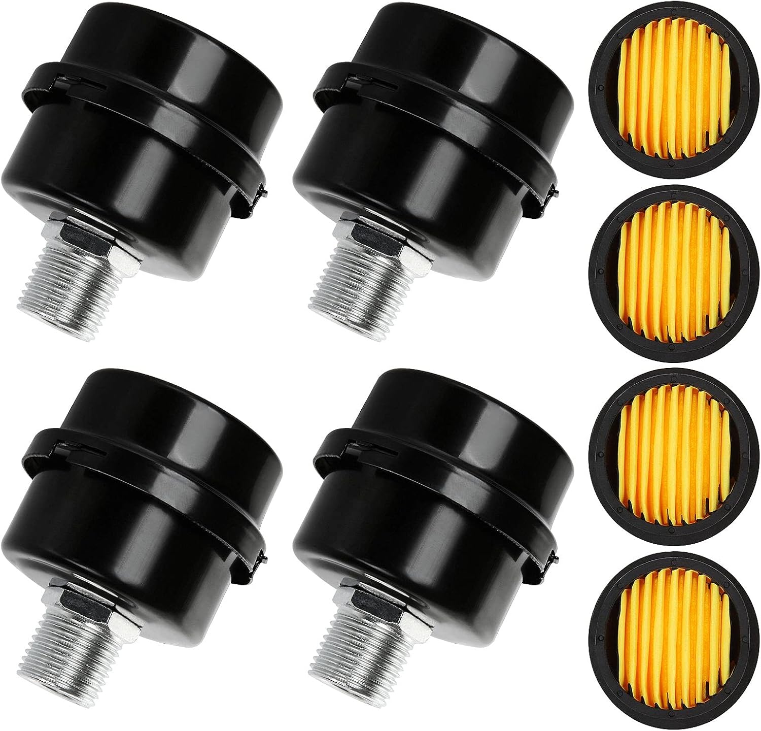 Amazon.com: Acrux7 4 Pack Air Compressor Silencer Filter 1/2" PT 20mm ...