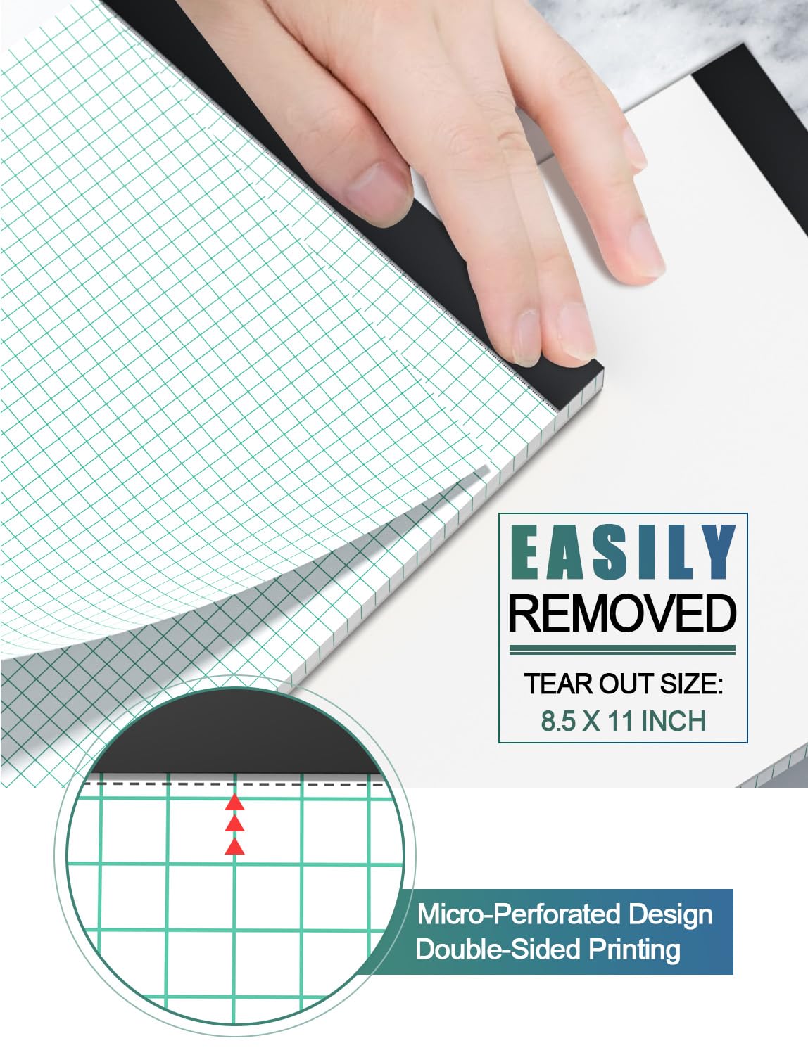 Snapklik.com : Graph Paper Pads 8.5 X 11, 4x4 Graph Ruled, 3 Pack 1/4 ...