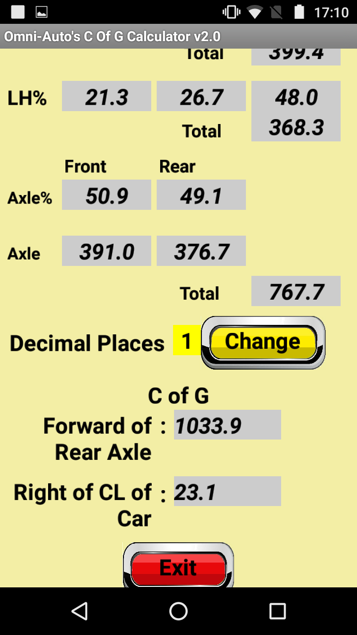 C of G Calculator - App on Amazon Appstore