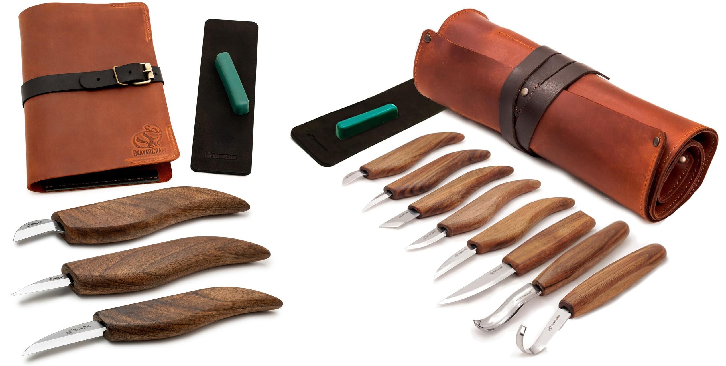 Amazon.com: BeaverCraft S15X Deluxe Wood Carving Whittling Knives Set ...