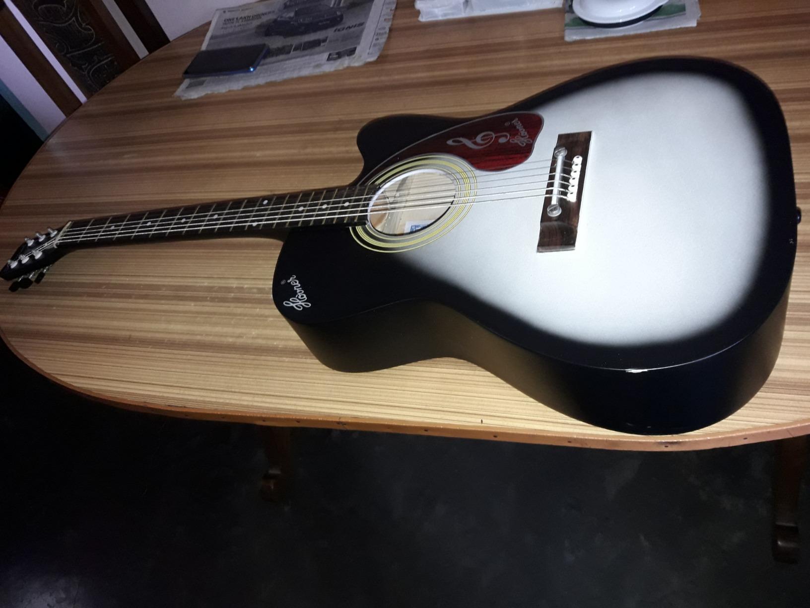 Hovner 150BW Matt Cutaway Rosewood Fretboard Acoustic Guitar With Bag ...