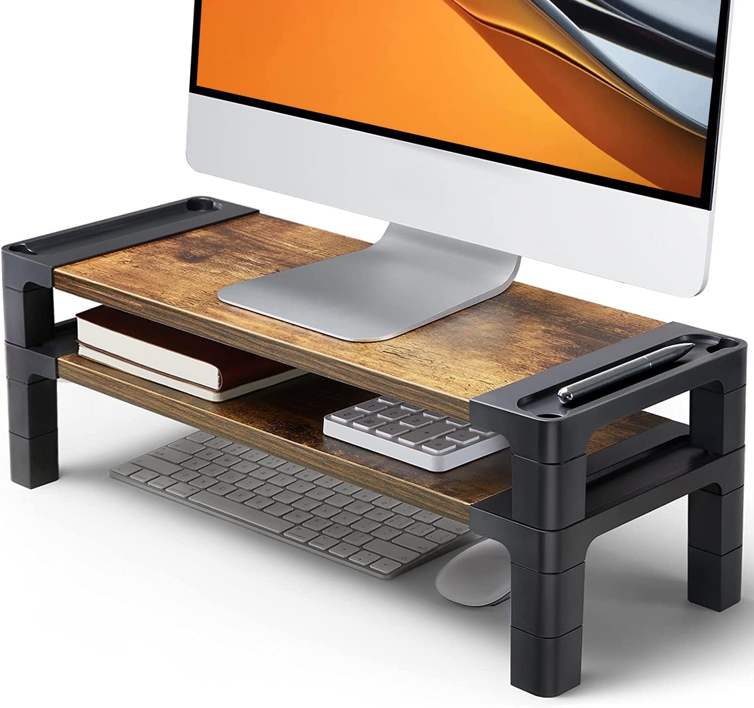 Amazon.com : HUANUO Monitor Stand, Monitor Stand Riser 3 Height ...
