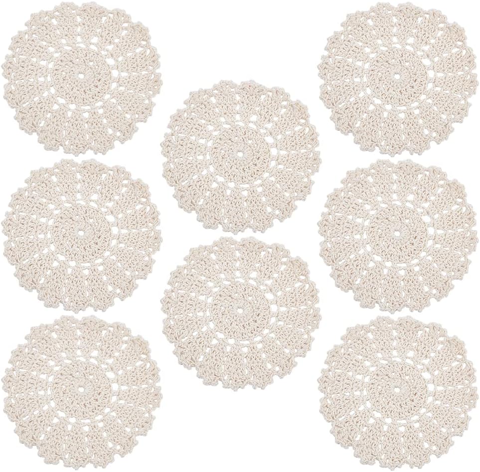 GLOBLELAND 8 Pcs Coton Dentelle Napperons Crochet Coton Tressé Vintage ...