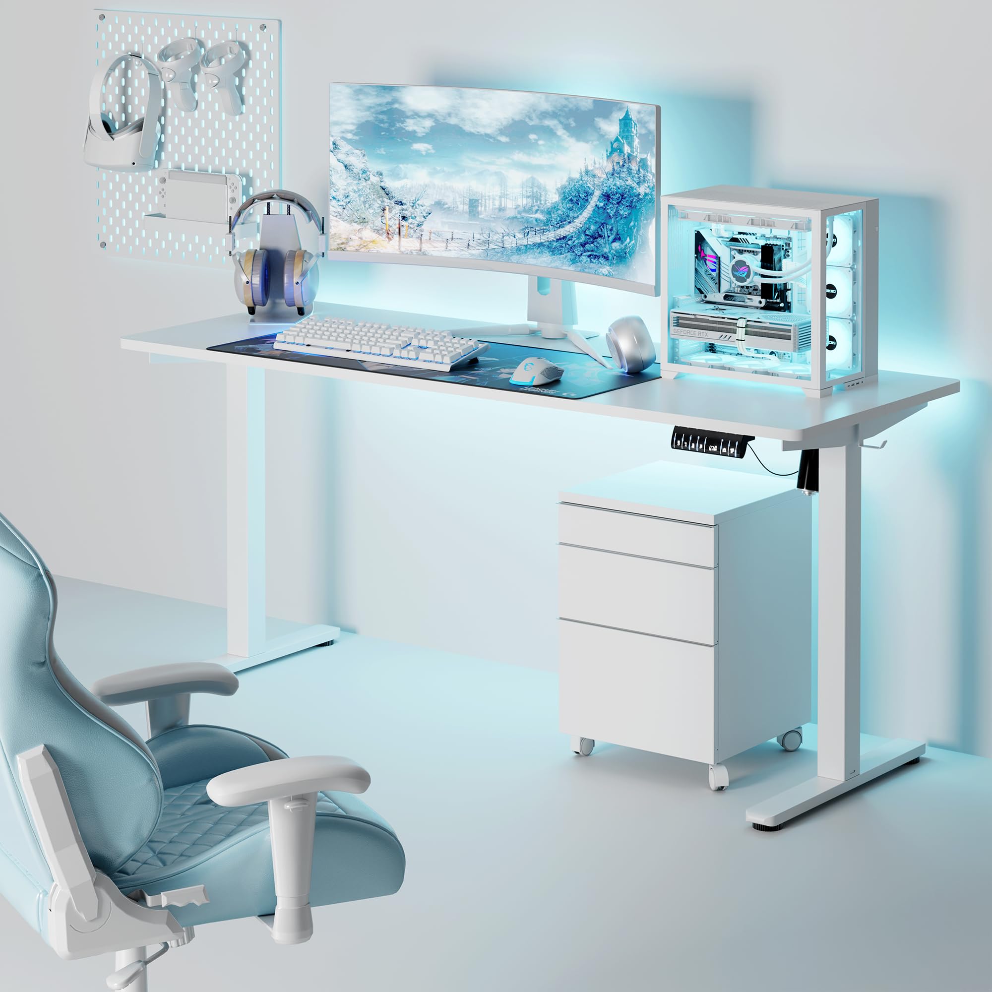 Shintenchi Electric Height Adjustable Standing Desk, 63 * 24 Inchs ...