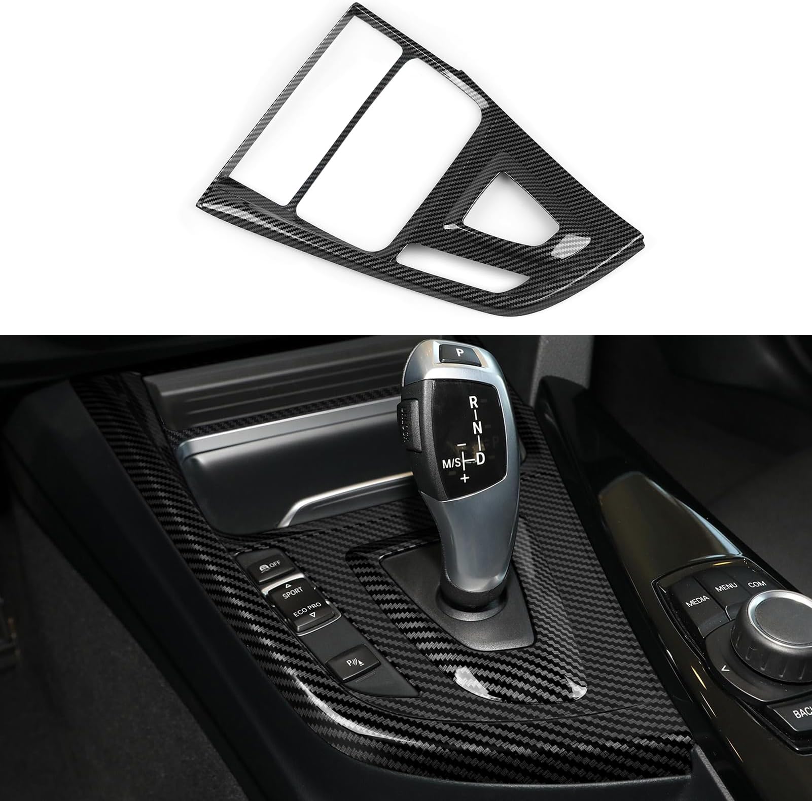 Amazon.com: Car Multimedia Panel Frame Trim Carbon Fiber Decal Sticker ...